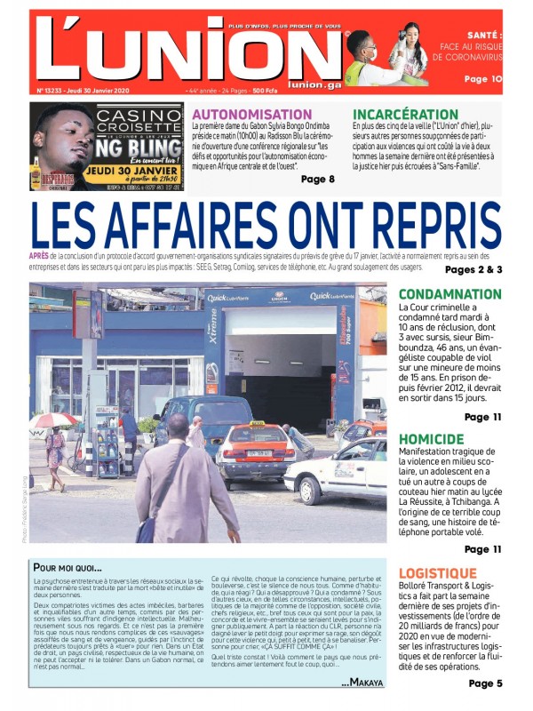 L'Union 30/01/2020 - E-kiosque SODIPRESSE
